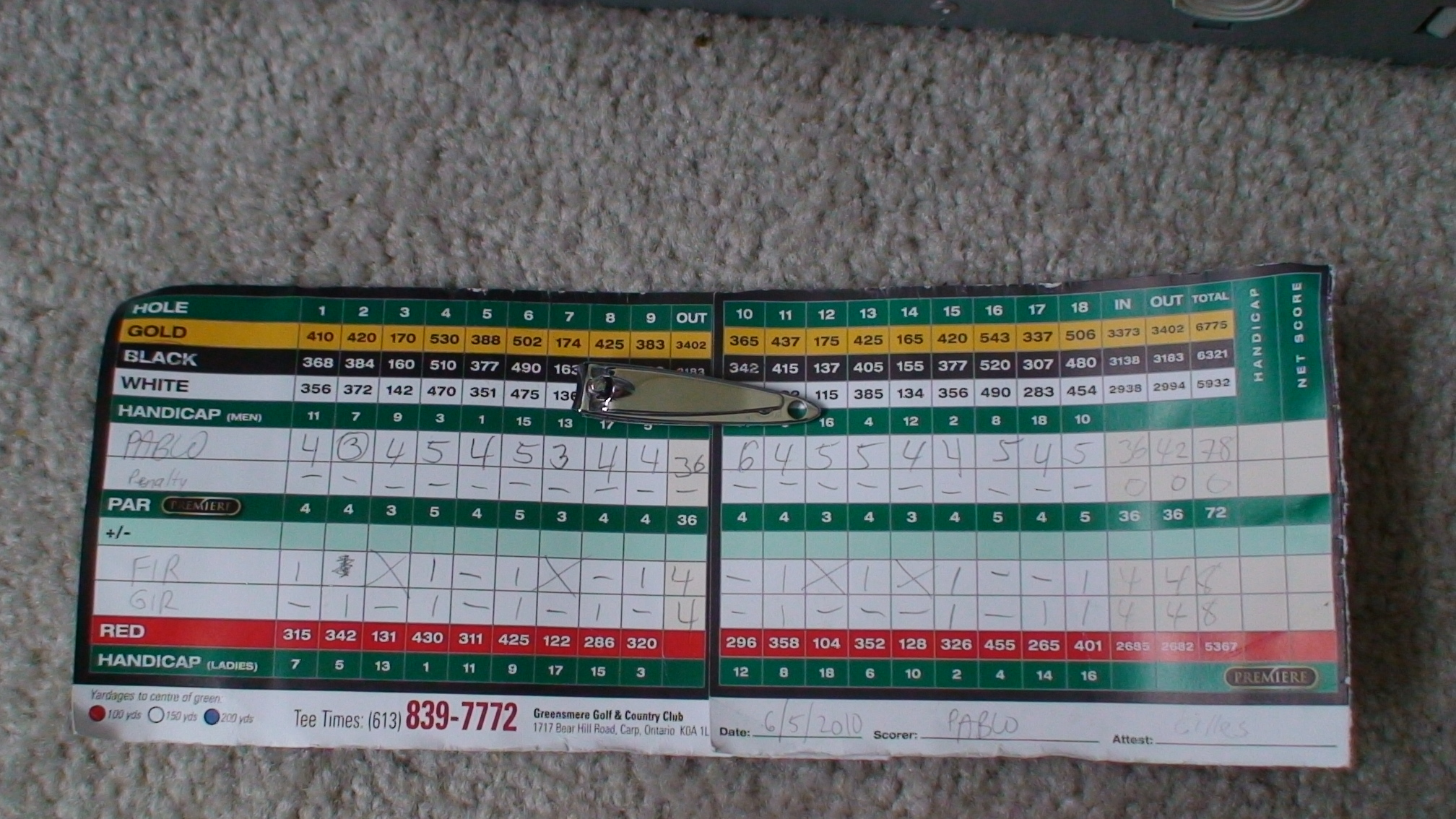 Scorecard and Handicap Tracker